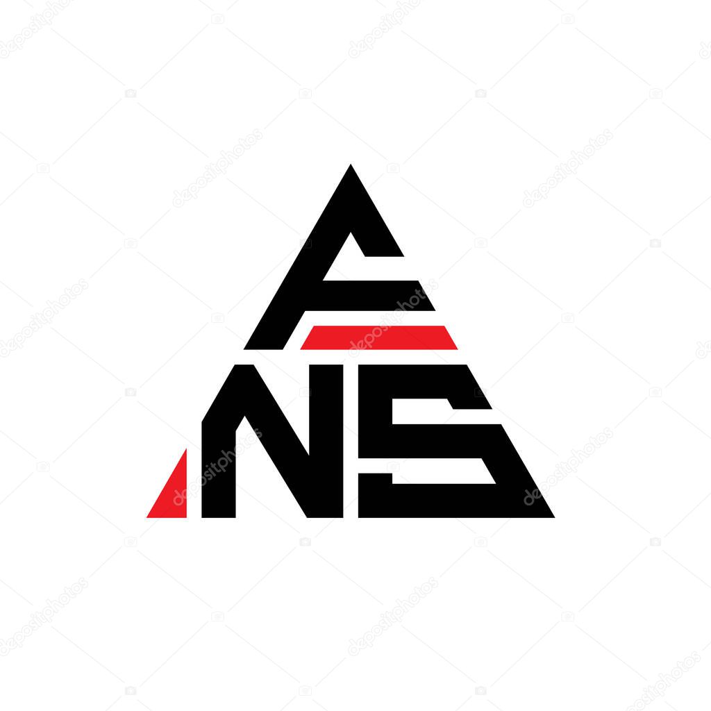 Diseño de logotipo de letra triangular FNS con forma de triángulo. Monograma de diseño del ...