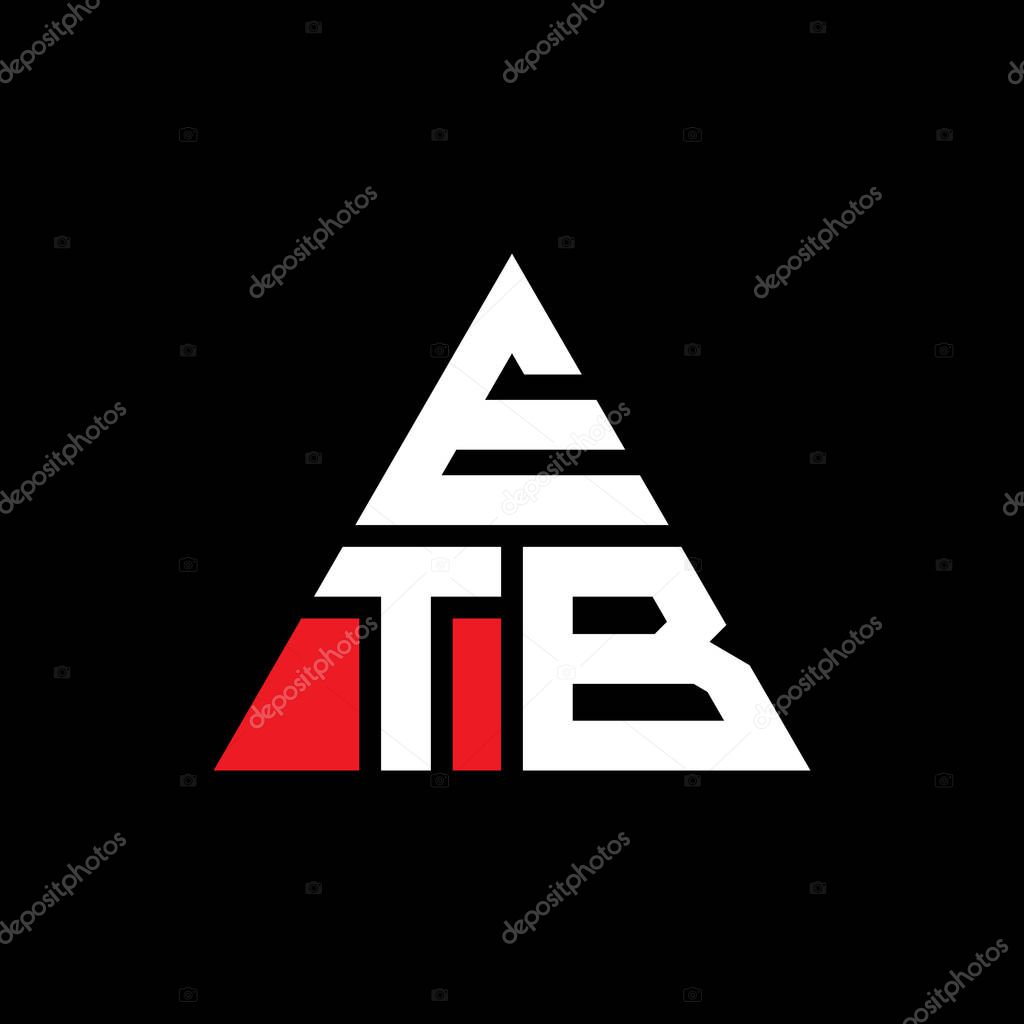 Diseño del logotipo de letra de triángulo ETB con forma de triángulo ...