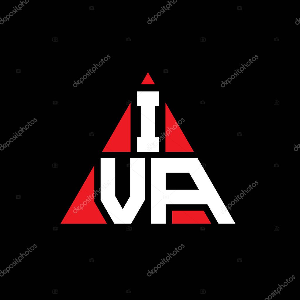 Diseño del logotipo de la letra del triángulo IVA con forma de ...
