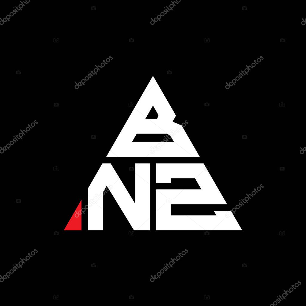 Diseño del logotipo de letra de triángulo BNZ con forma de triángulo ...