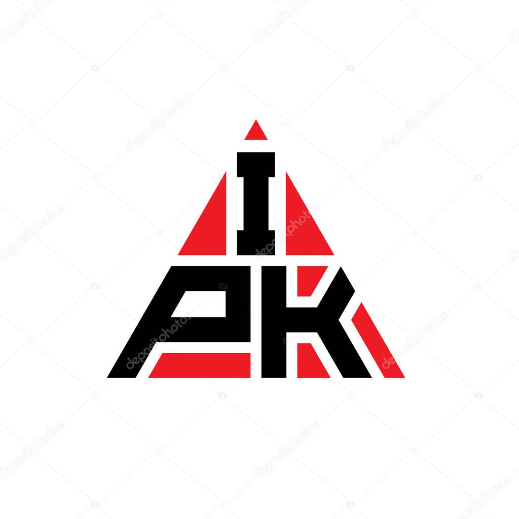 Diseño de logotipo de letra triangular IPK con forma de triángulo ...