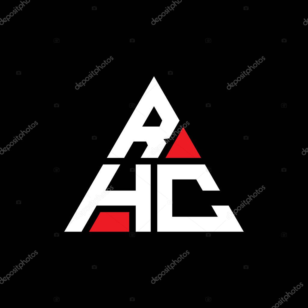 Diseño de logotipo de letra triangular RHC con forma de triángulo ...