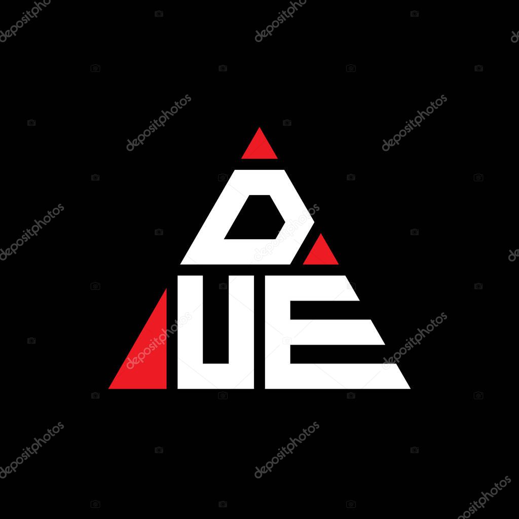 Diseño del logotipo de letra triángulo DUE con forma de triángulo ...