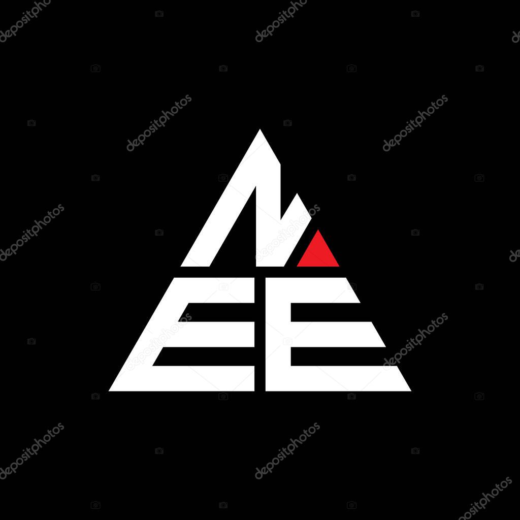 Diseño del logotipo de la letra del triángulo NEE con forma de ...