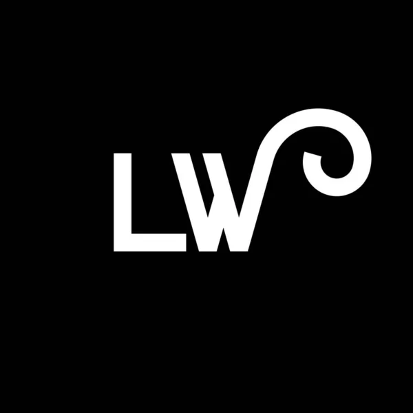 Diseño de Logo Carta LW. Letras iniciales icono del logotipo de LW ...