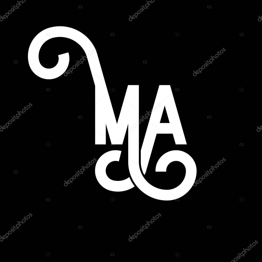 MA Carta Diseño de Logo. Letras iniciales MA icono del logotipo. Carta ...