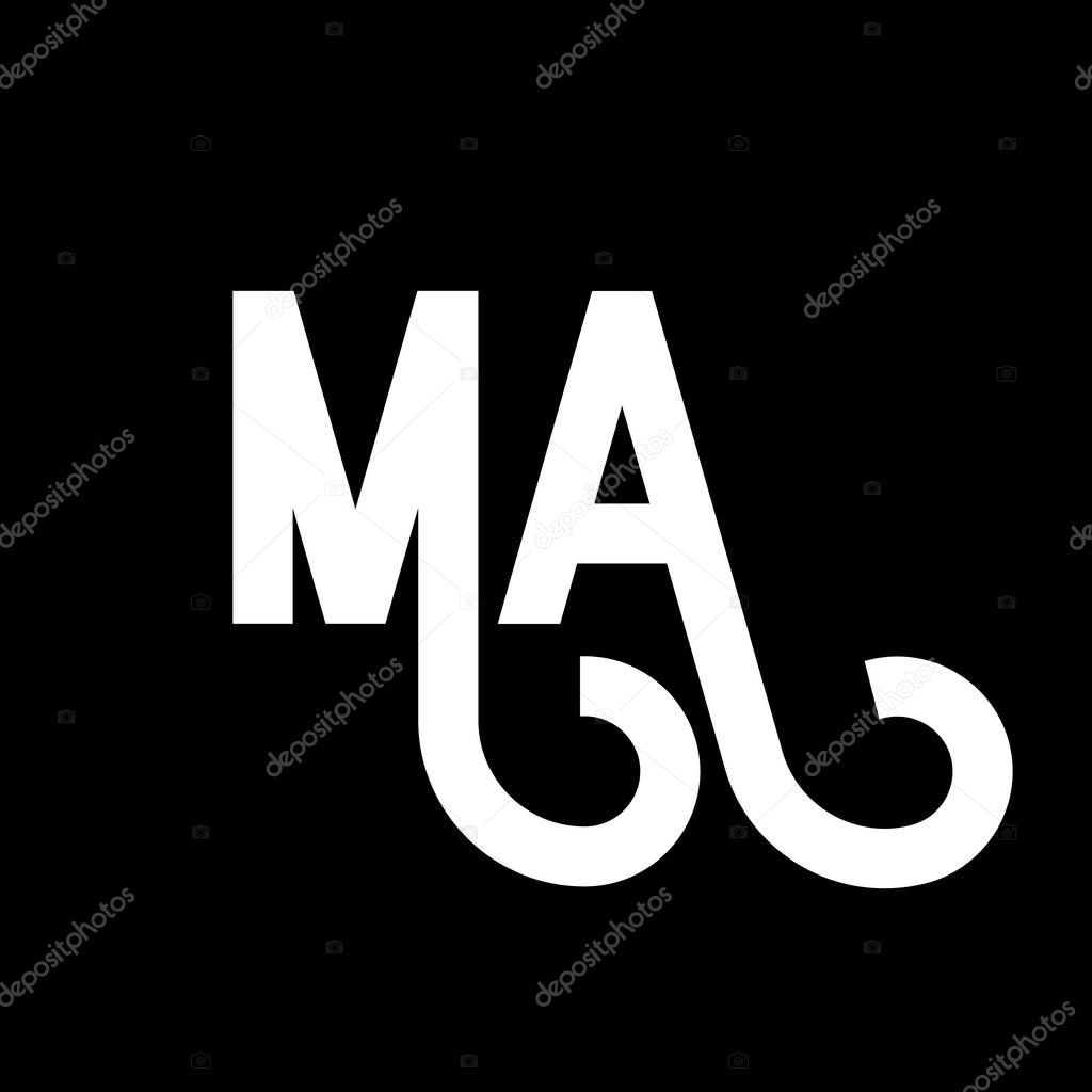 MA Carta Diseño de Logo. Letras iniciales MA icono del logotipo. Carta ...