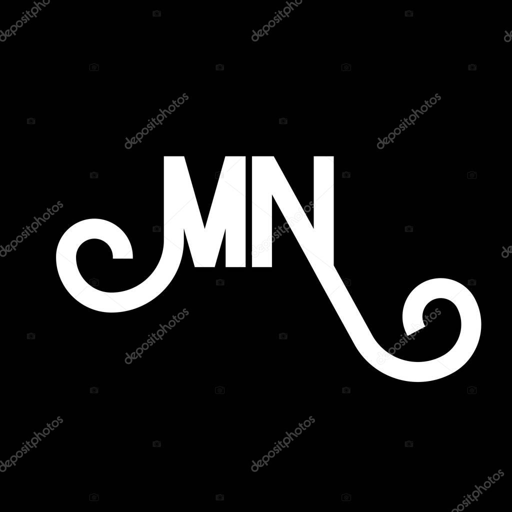 Diseño de Logo Carta MN. Letras iniciales icono del logotipo de MN. Plantilla de diseño de ...