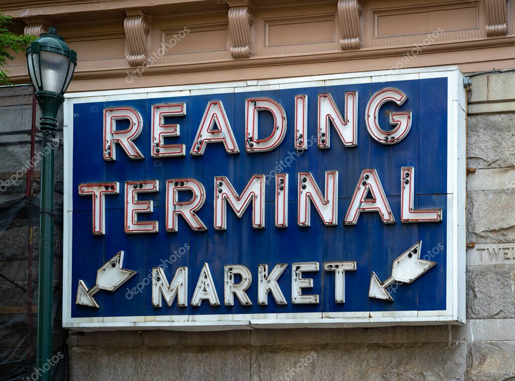 Philadelphia, PA US Oct 15, 2023 Exterior Neon sign for the historic ...