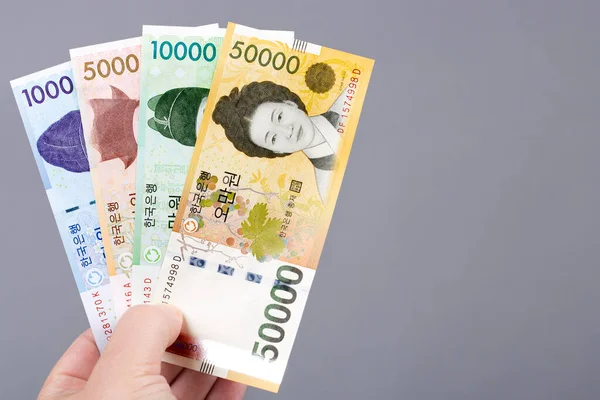 Billetes moneda won surcoreano fotos de stock, imágenes de Billetes ...