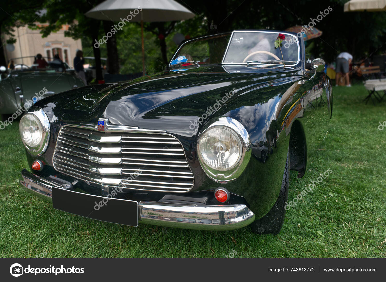 Black Simca Sport Model Car 1951 Exposed International Oldtimer Meeting ...