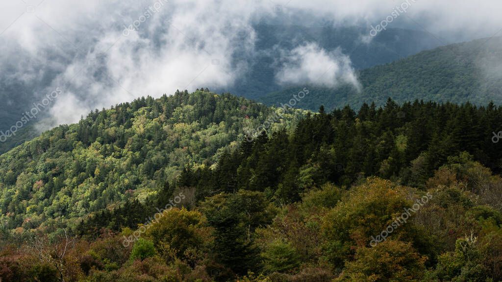 Sunlight Piercing the Clouds to Rest on the Slopes of the Appalachian ...