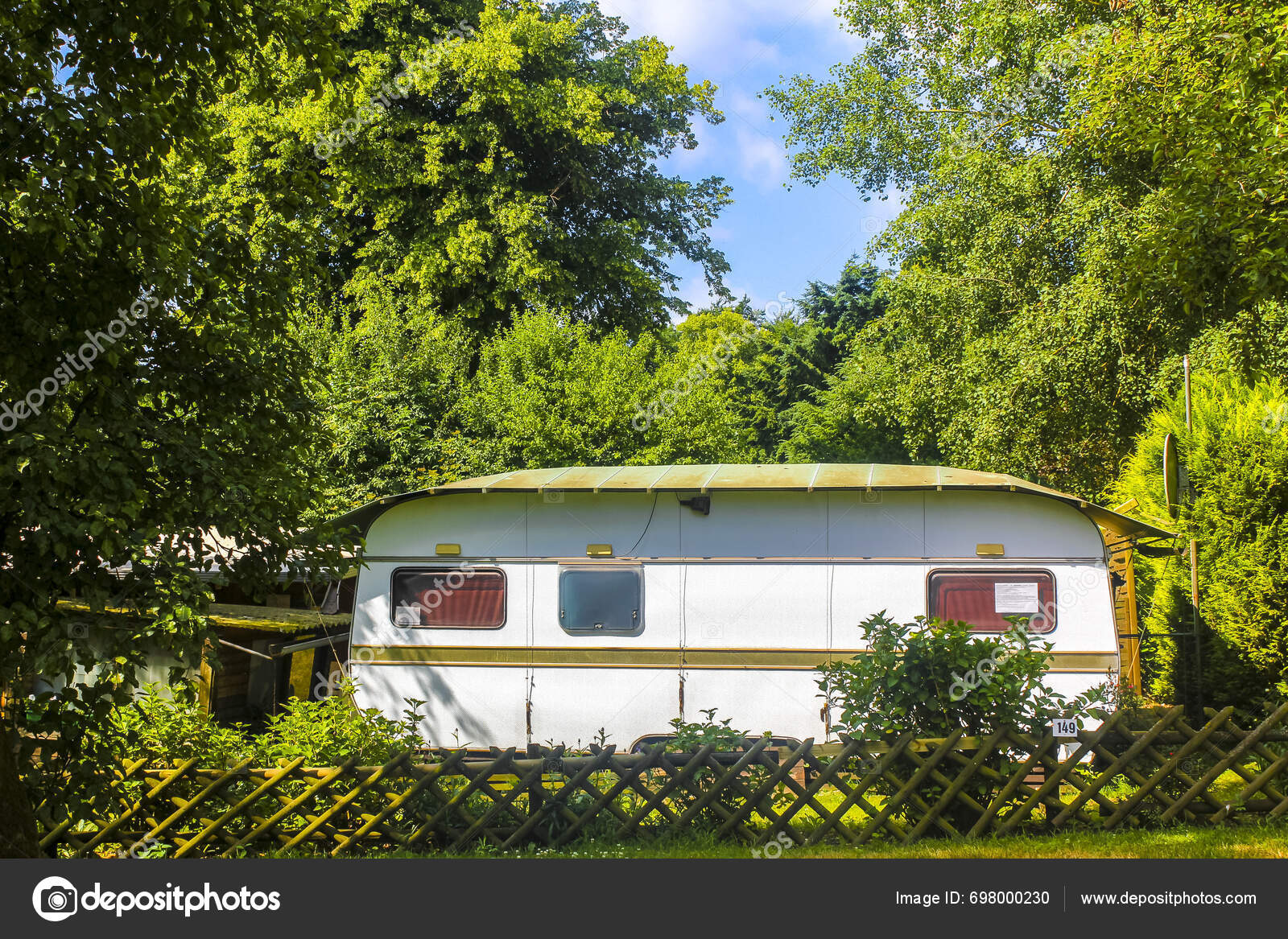 Old White Caravan Plot Forest Hemmoor Hechthausen Cuxhaven Lower Saxony ...