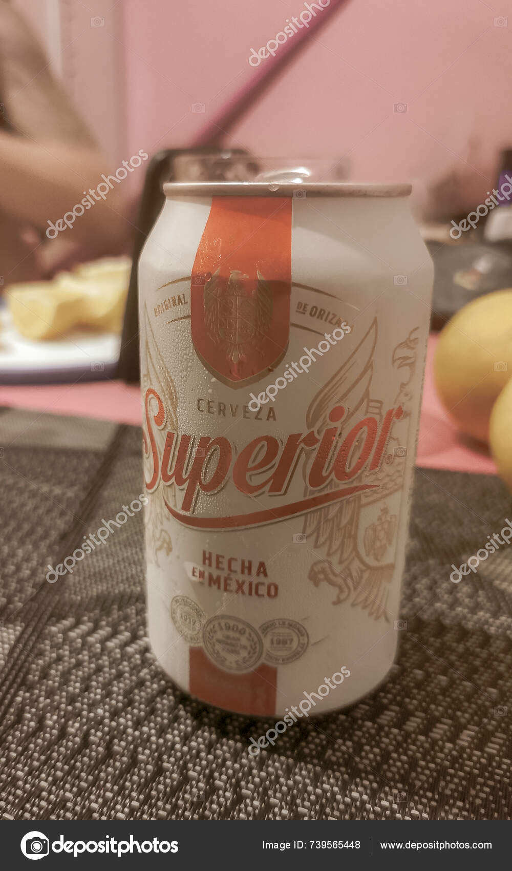 Superior Caribbean Mexican Beer Cans Can Six Package Playa Del — Stock ...