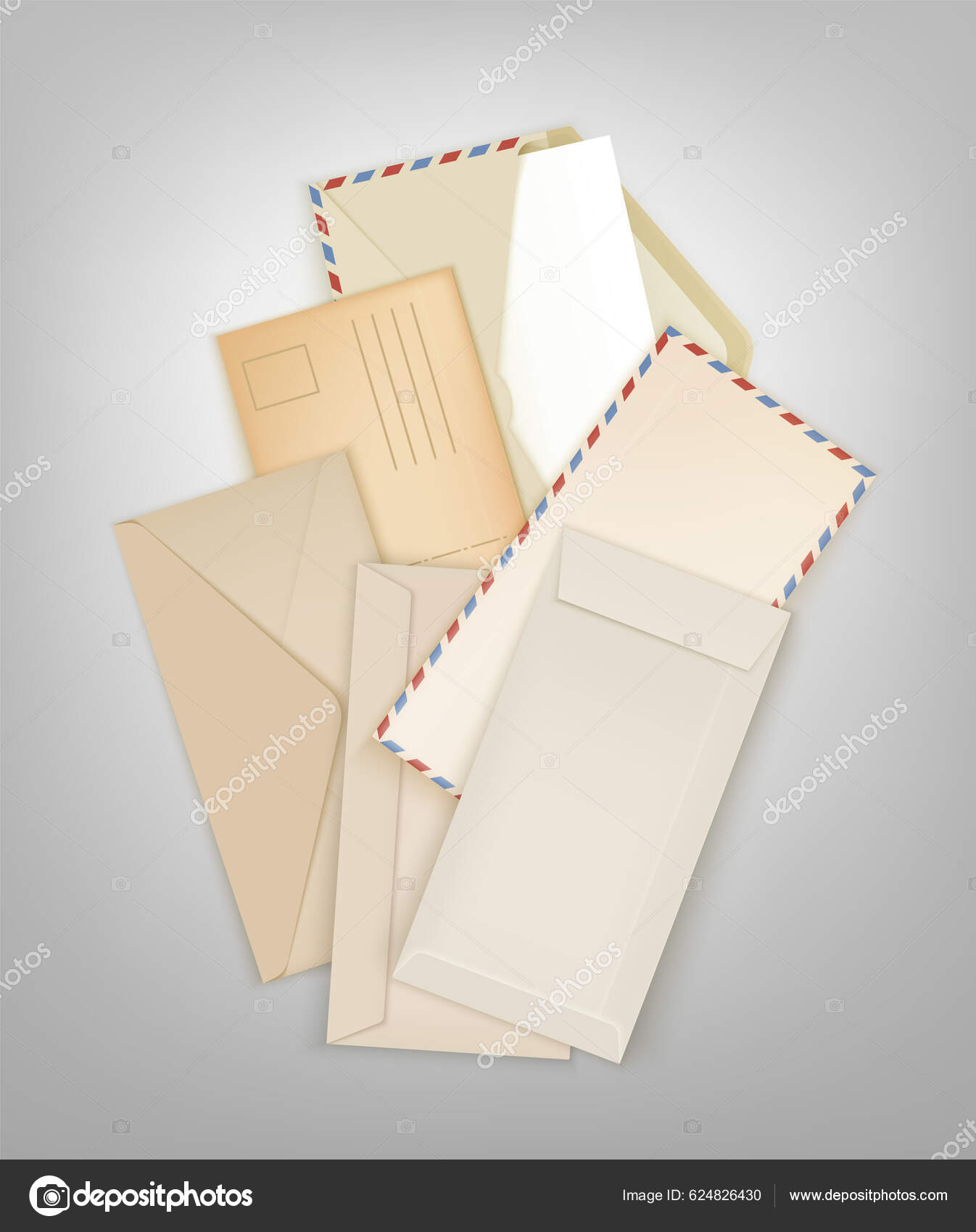 Amplop Persegi Panjang Standar Sekelompok Mockup Untuk Pengiriman Pos ...