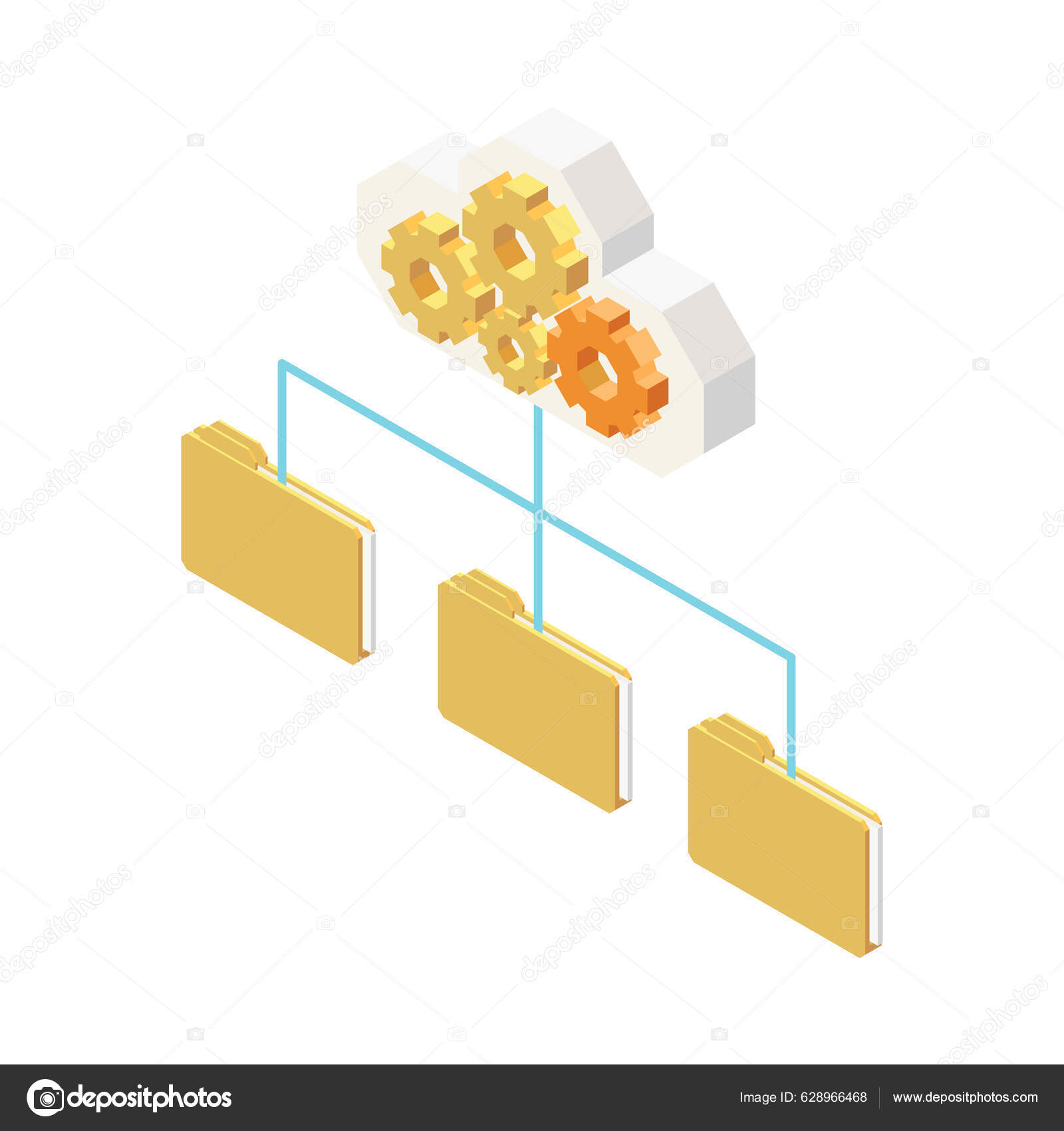 Big Data Analytics Isometric Composition Isolated Icons Network ...