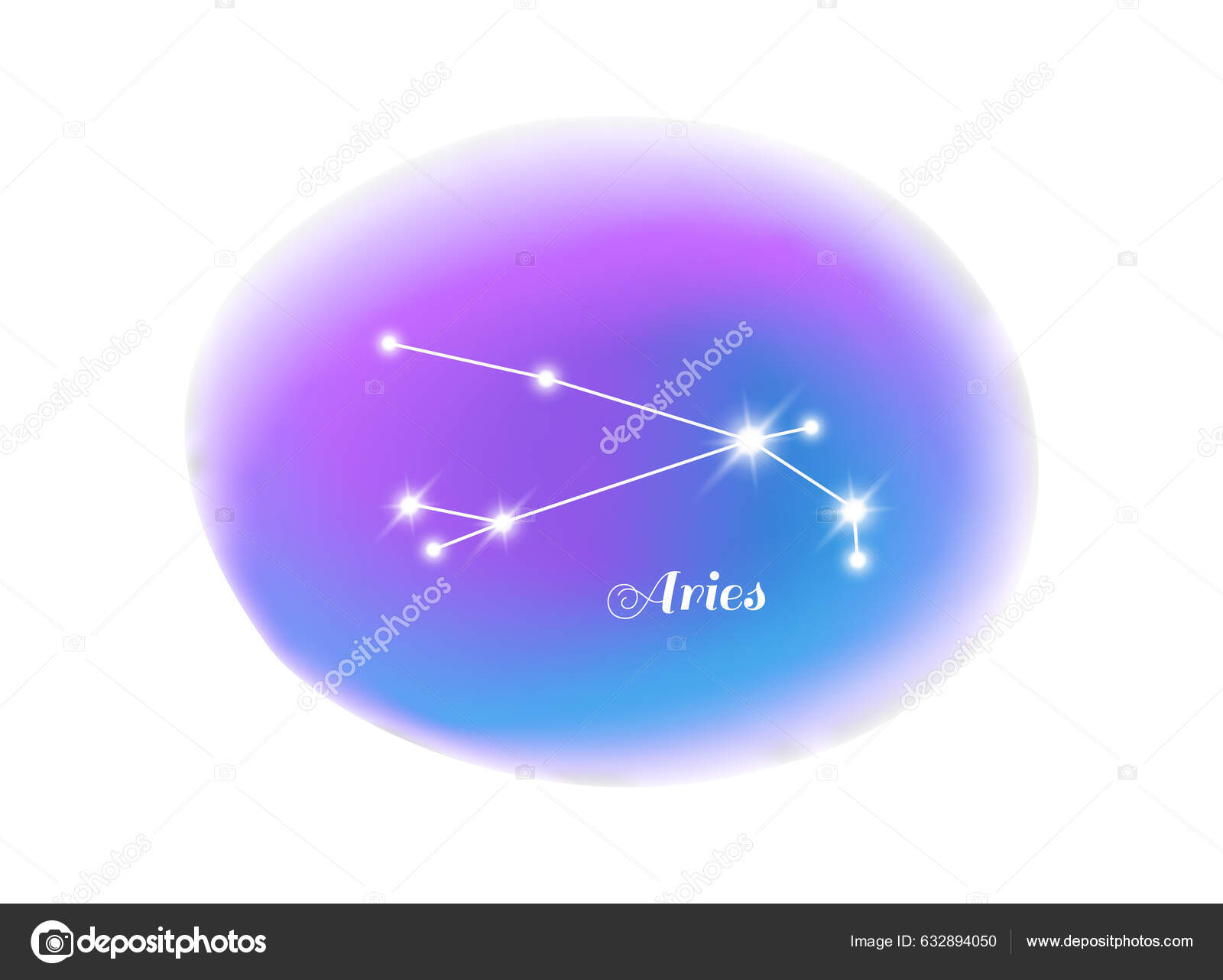 Astrology Zodiac Sign Aeries Star Constellation Flat Vector ...