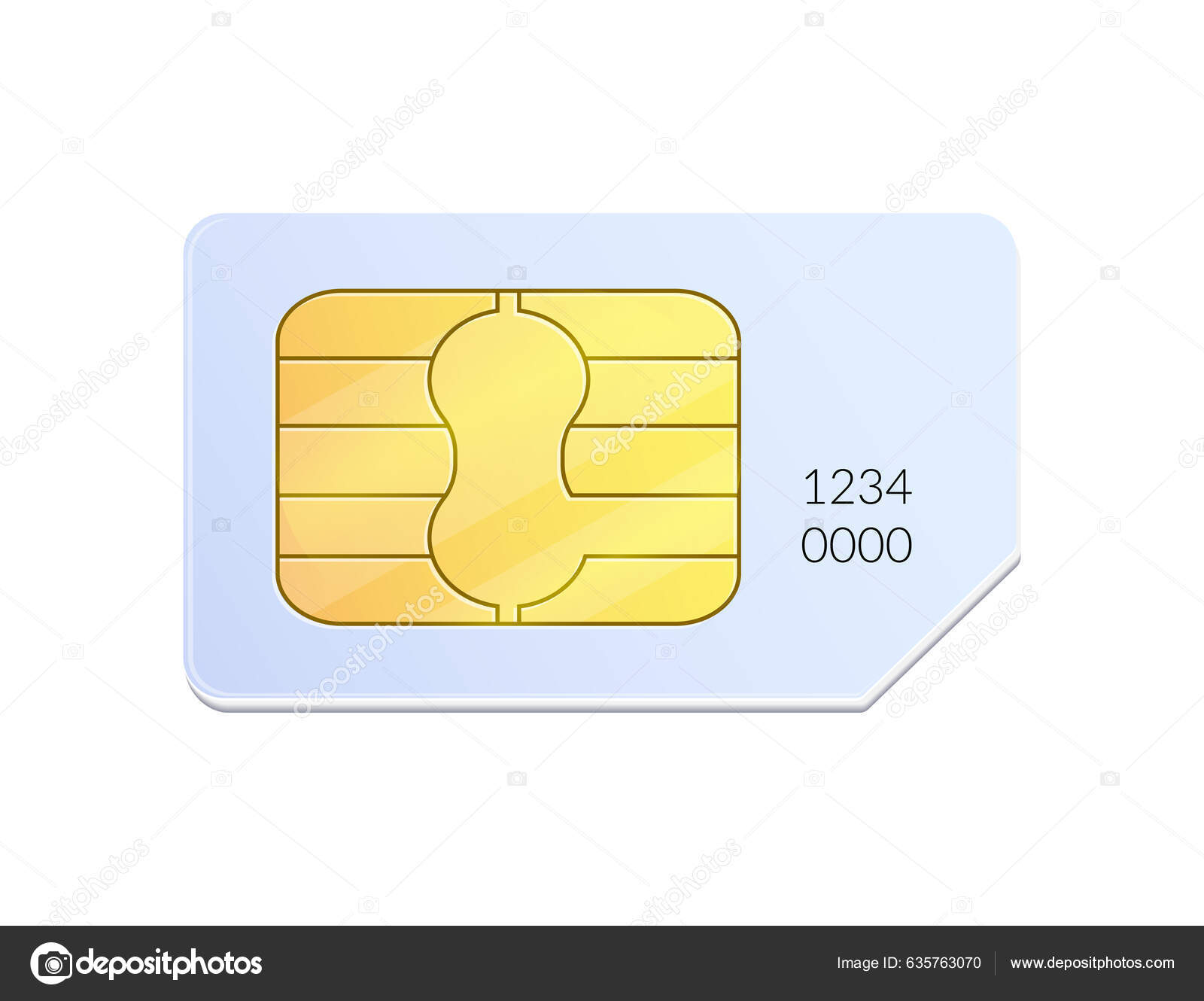 Realistic Sim Card White Background Vector Illustration Stock Vector by ...