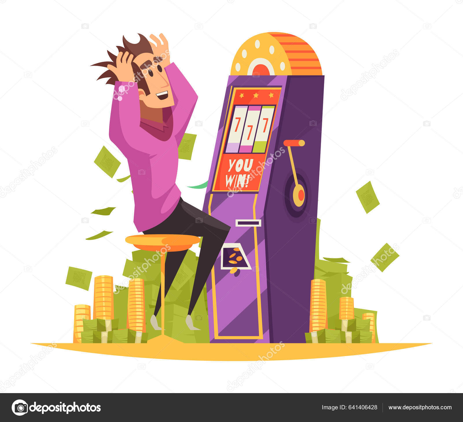 Slot Machine Cartoon Clip Art