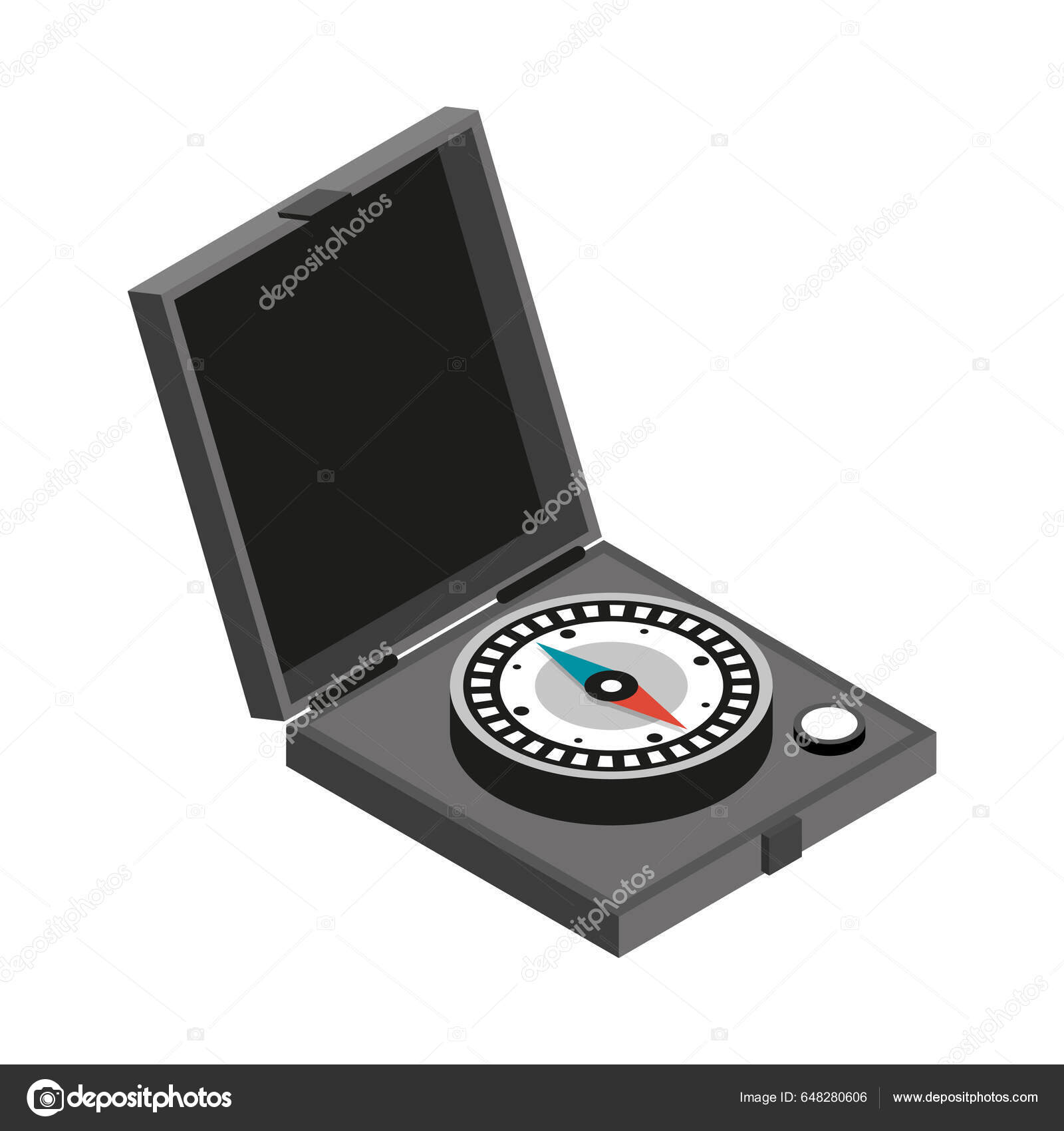 Isometric Compass Icon White Background Vector Illustration Stock ...