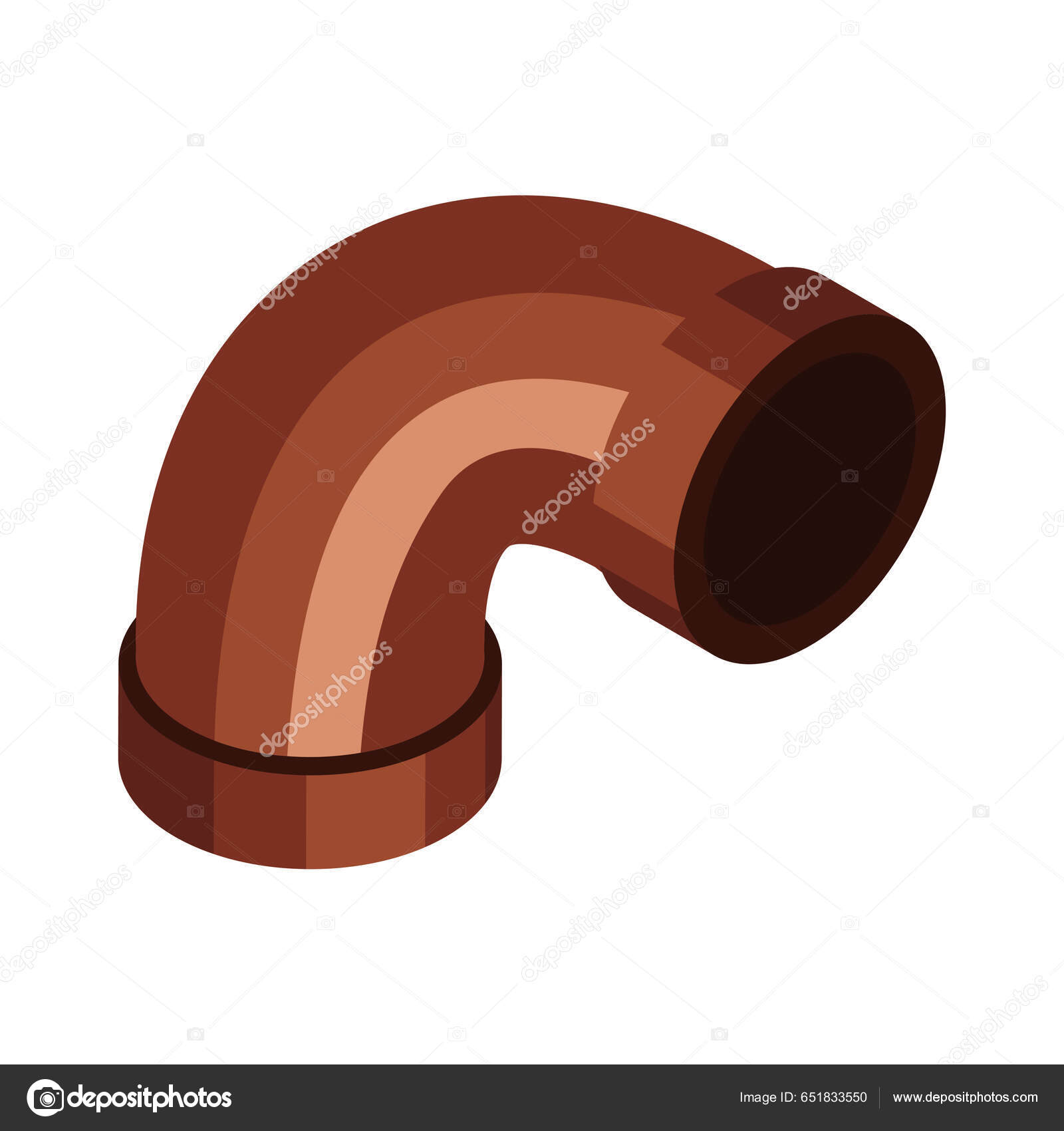 Isometric Pipe Knee Icon Brown Color Vector Illustration Stock Vector ...