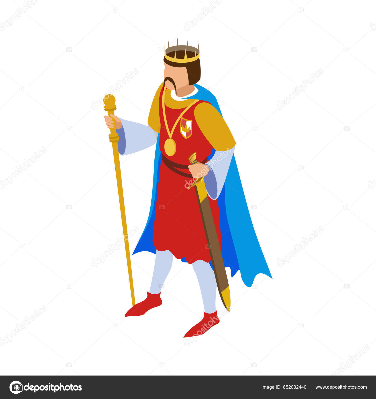 Dibujo De Rey Medieval Rey Medieval Stock De Ilustración.