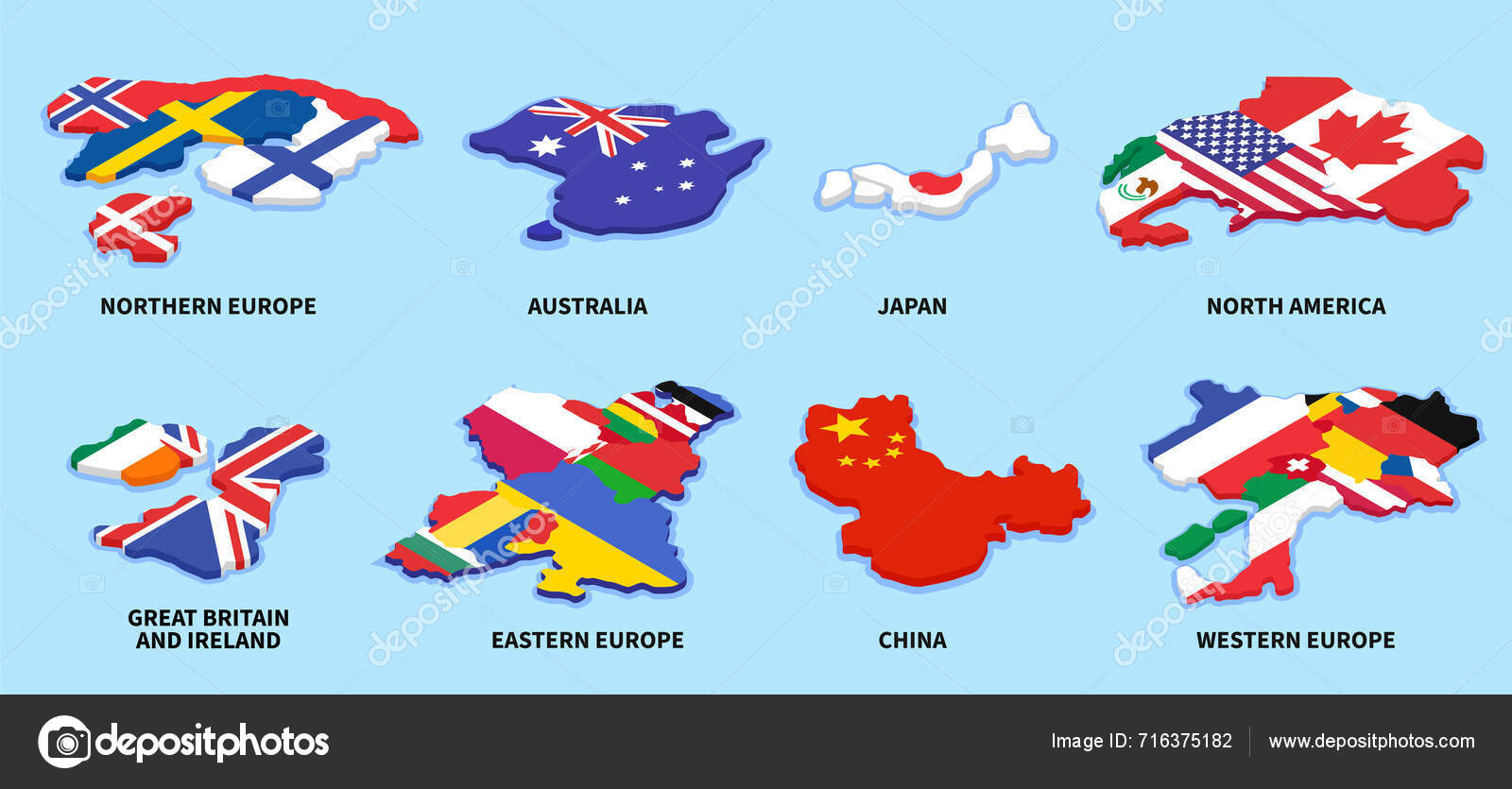 Isometric Map Cartoon Illustrations — Stock Photo © macrovector #716375182