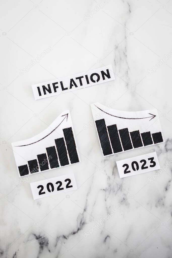 inflation text with 2022 chart showing stats increasing and 2023 graph ...