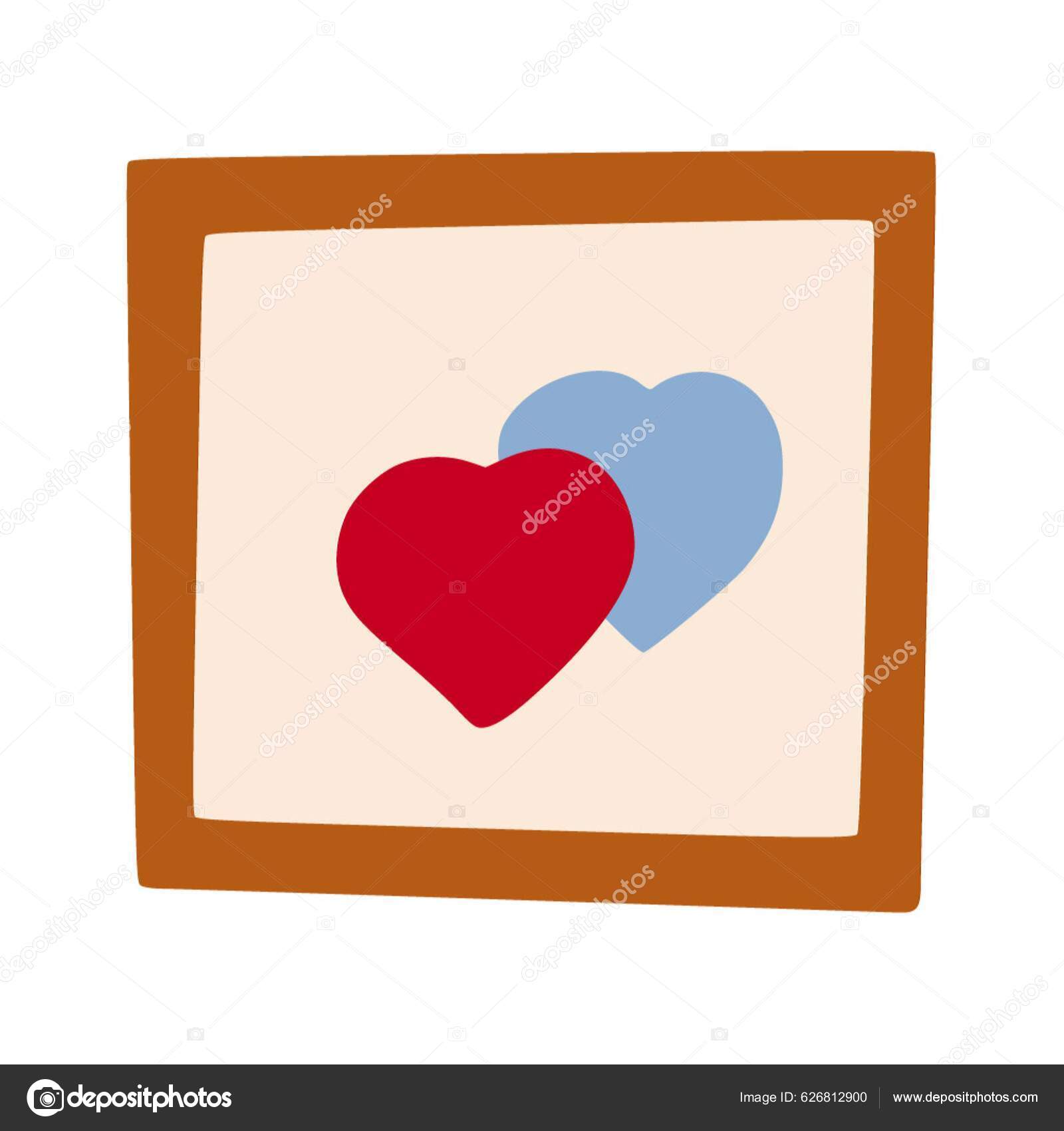 Picture Heart Frame Doodle Style Simple Cute Hand Drawn Drawing Stock ...