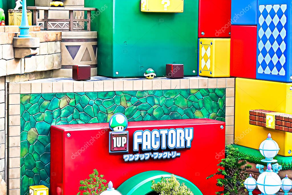 OSAKA, JAPAN - Nov 5, 2021 : Scenery at the entrance of Nintendo World ...