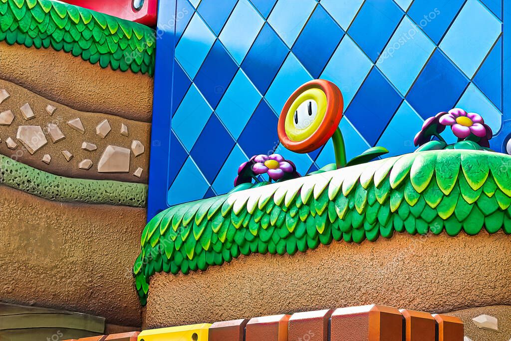 OSAKA, JAPAN - Nov 5, 2021 : Scenery at the entrance of Nintendo World ...