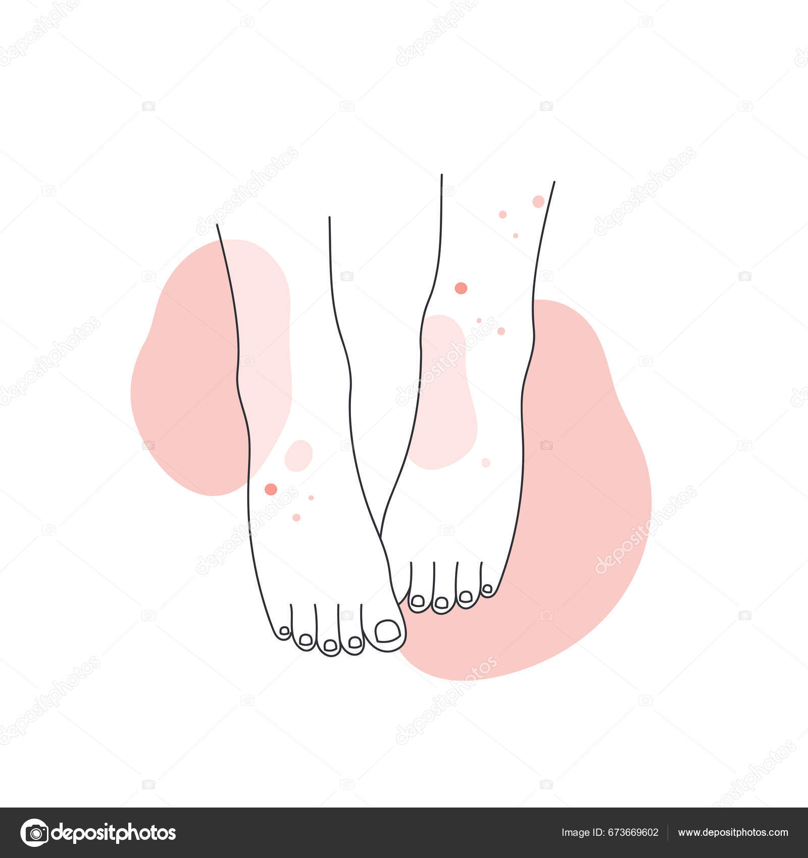 Image vectorielle Jambes Humaines Allergiques Peau Pieds Recouverts D ...