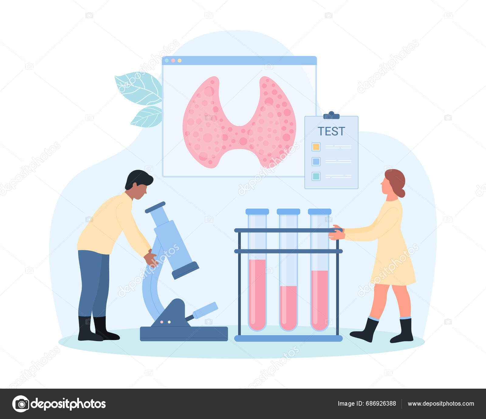 Thyroid Health Check Endocrinology Examination Vector Illustration ...