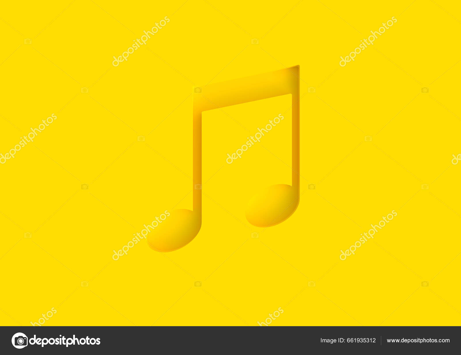 Music Note Icon Pastel Yellow Background Musical Note Shadow Pressed ...