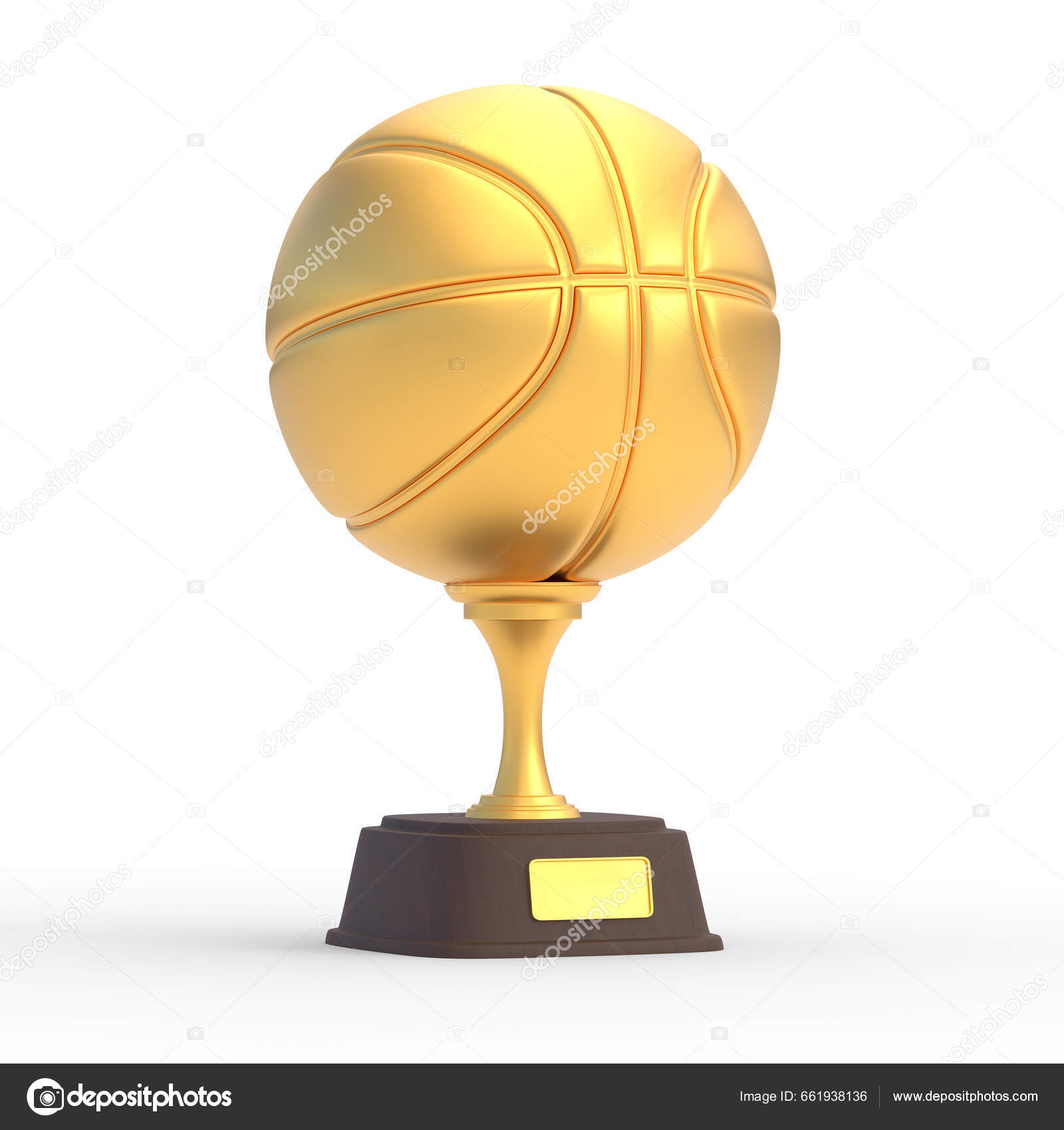 Realistic Golden Basketball Trophy Cup Isolated White Background Sport ...