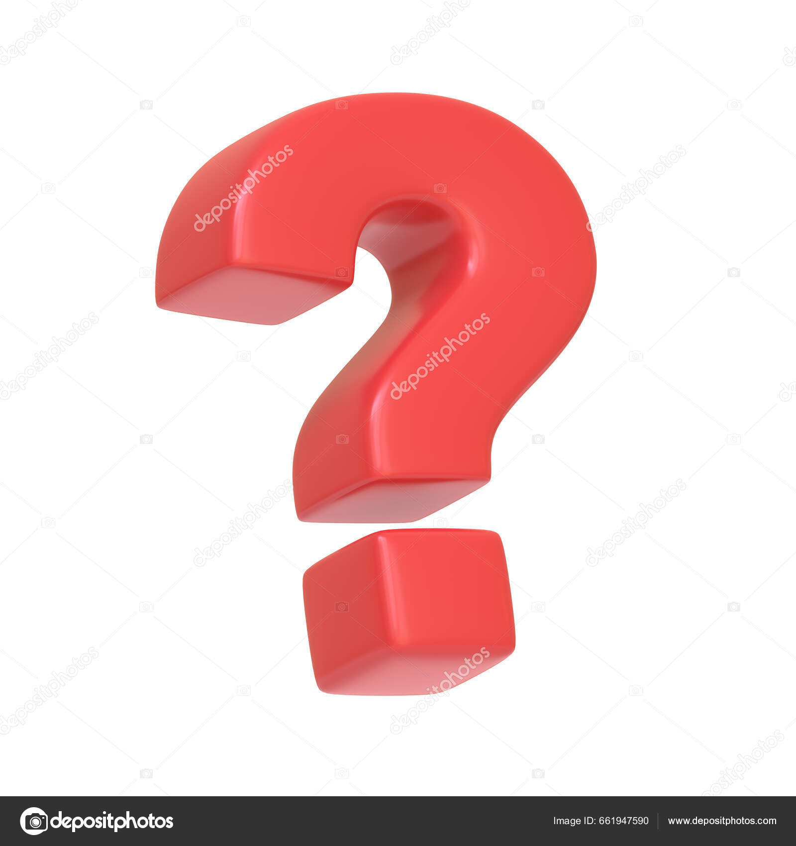 Red Question Mark Isolated White Background Icon Sign Symbol Cartoon ...