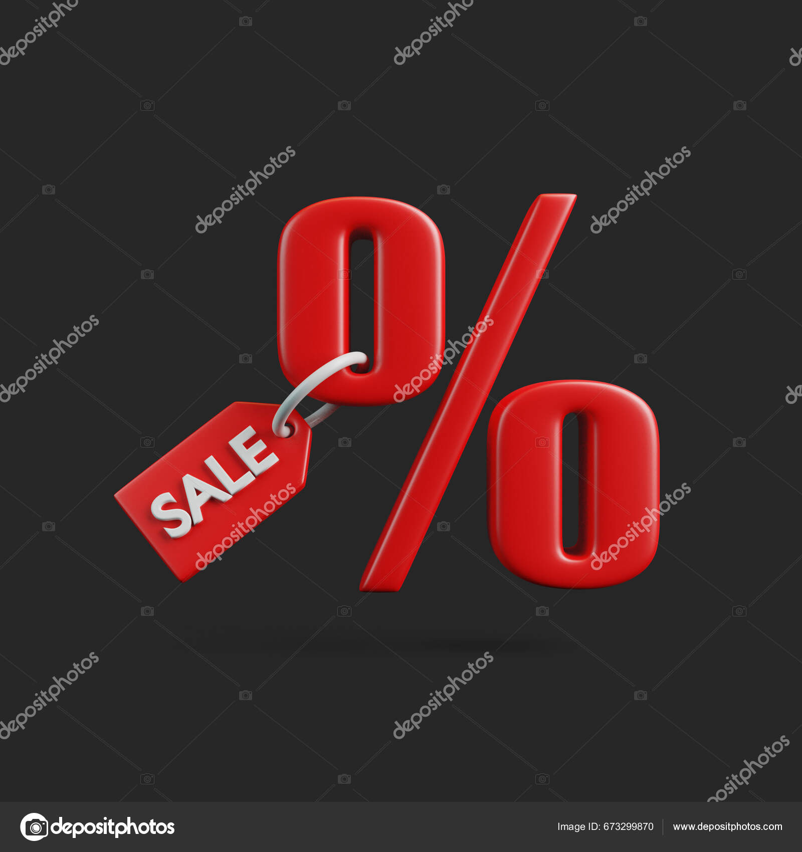 Big Red Percent Sign Red Sale Tag Black Background Black — Stock Photo ...