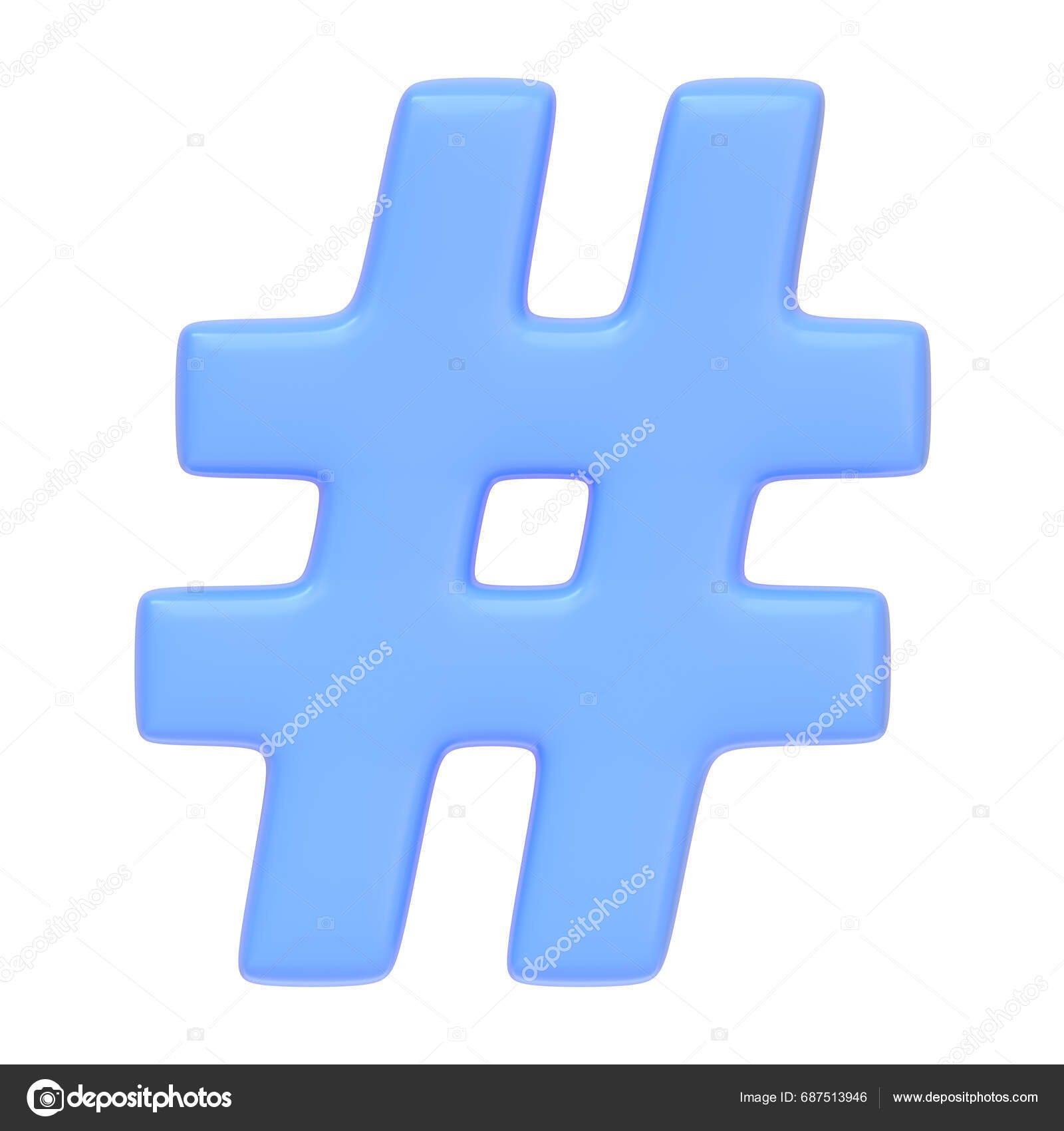 Símbolo Hashtag Azul Aislado Sobre Fondo Blanco Icono Signo Símbolo ...
