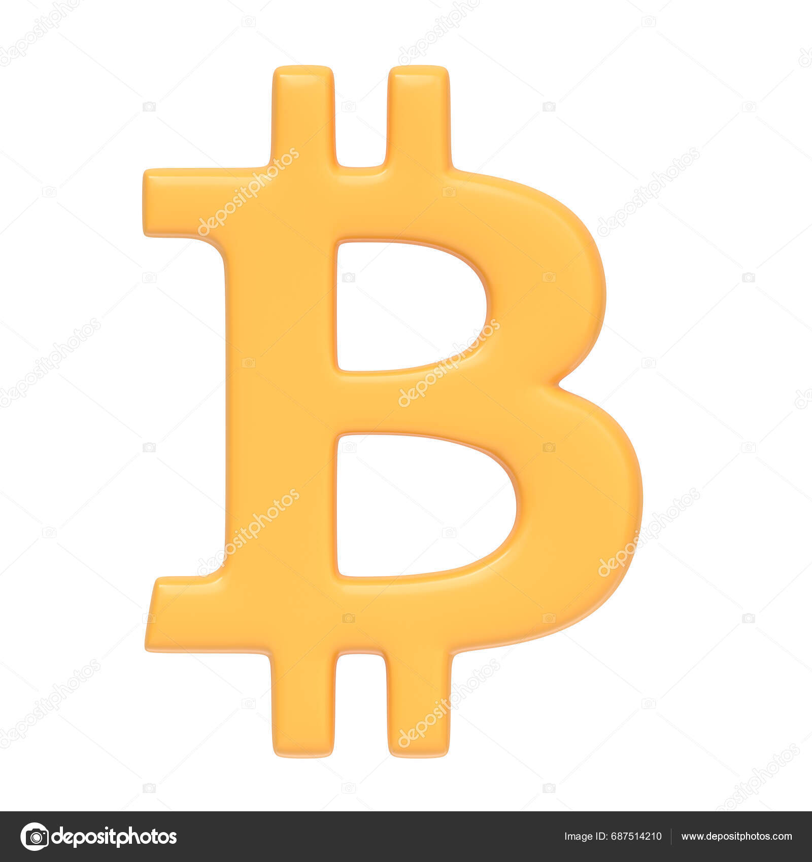 Signo Bitcoin Amarillo Aislado Sobre Fondo Blanco Icono Signo Símbolo ...