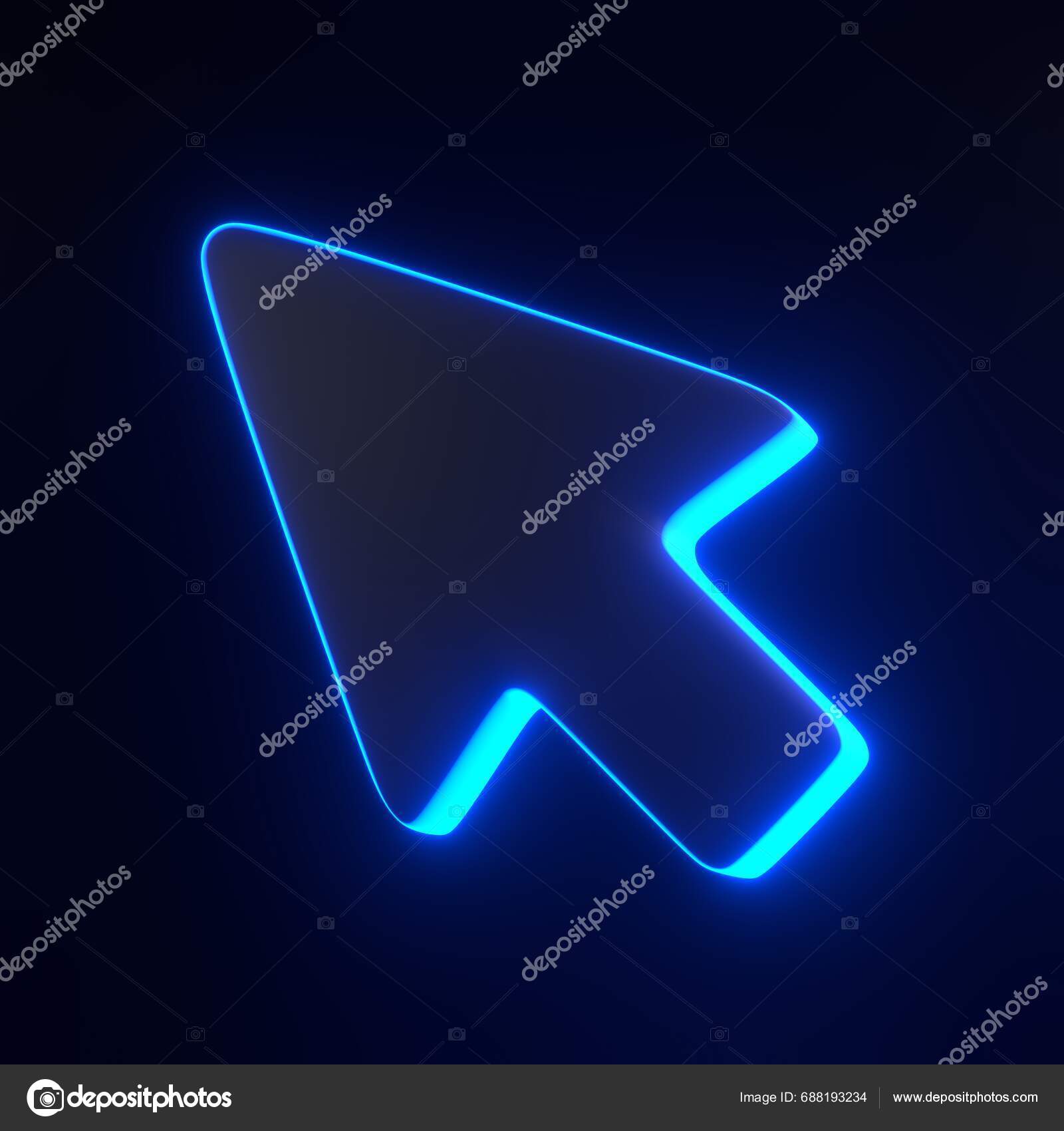 Computer Mouse Click Pointer Bright Glowing Futuristic Blue Neon Lights — Stock Photo © Andrii ...