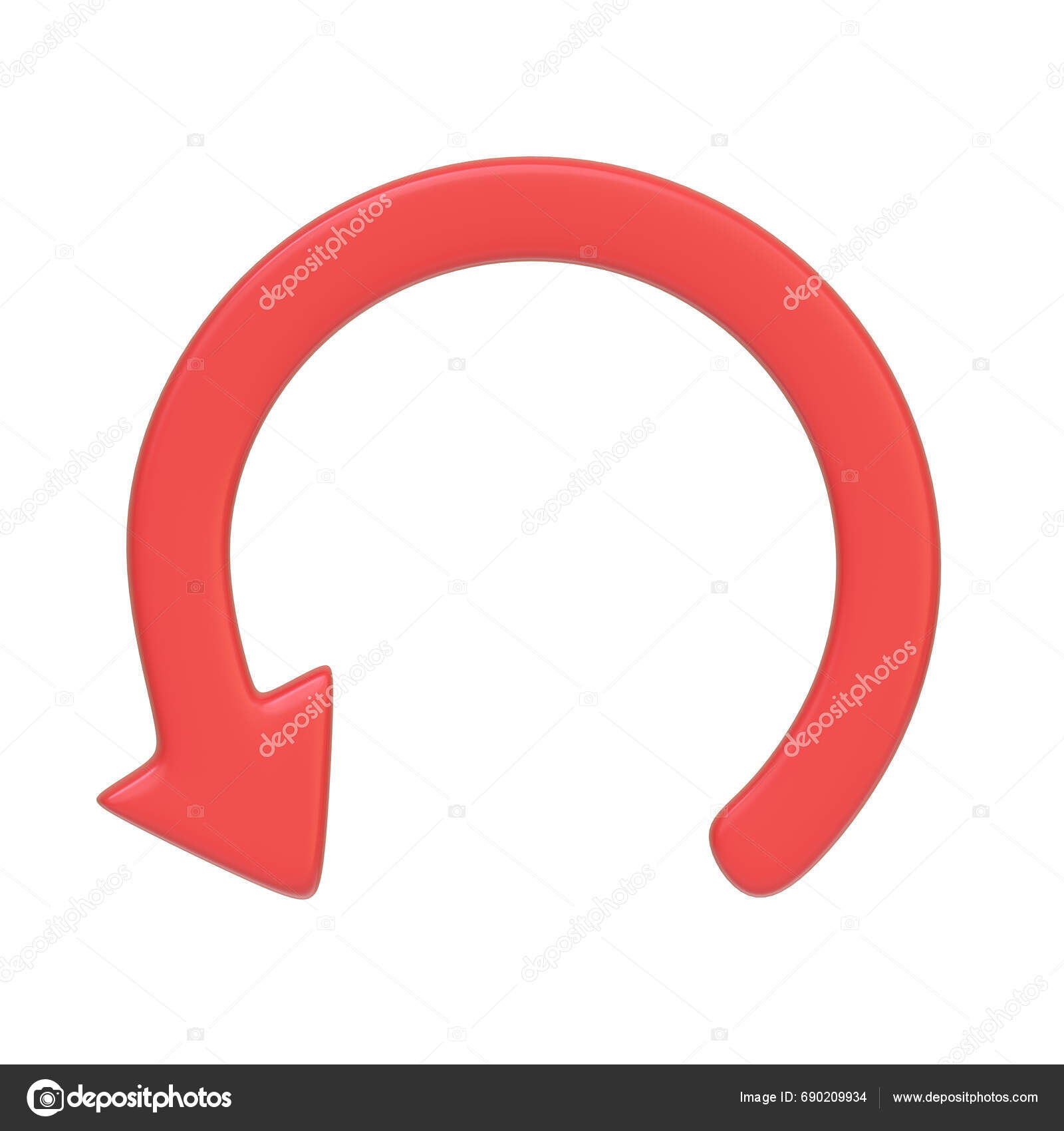 Red Arrow Icon Update Symbol Isolated White Background Icon Sign ...