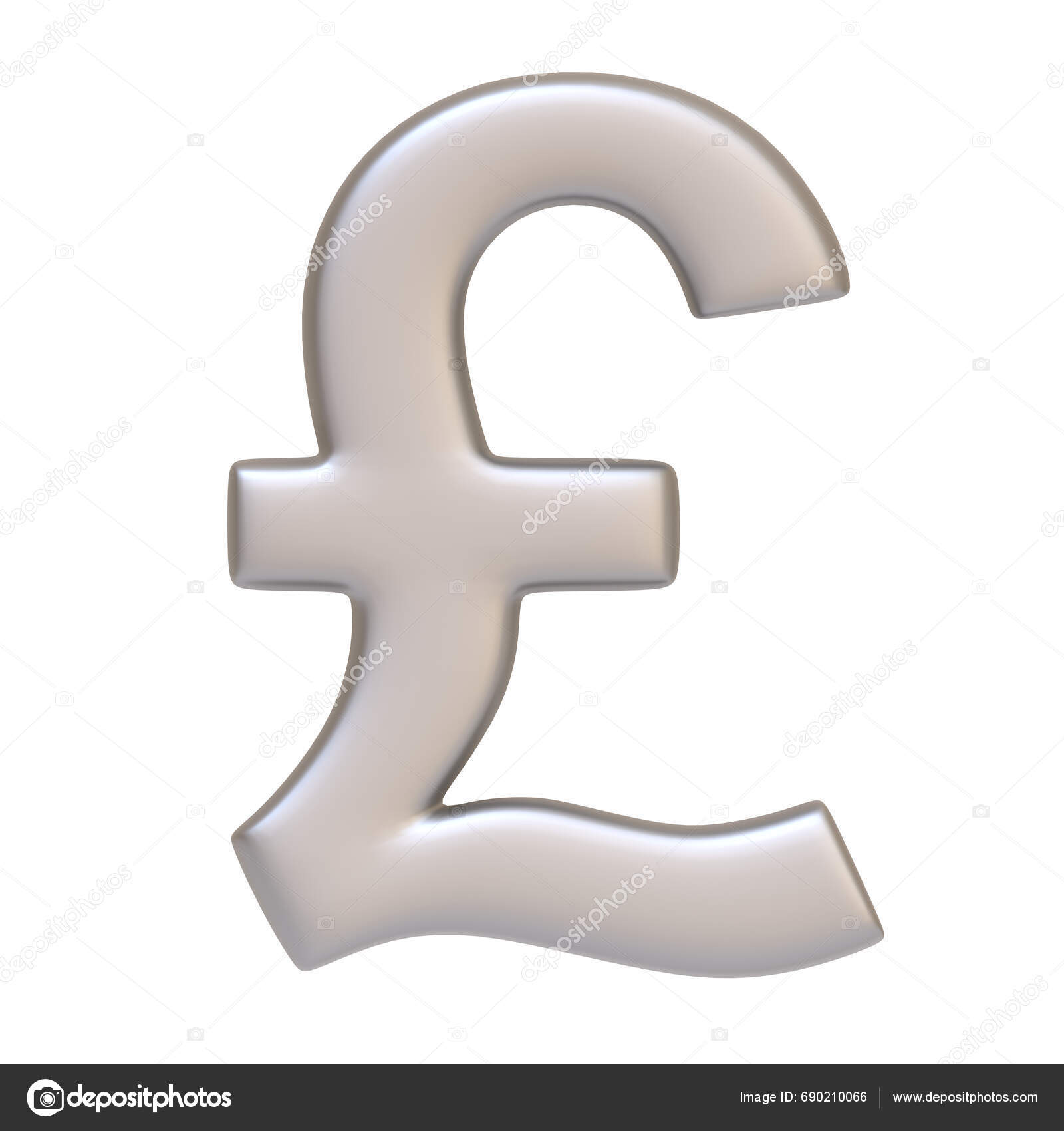 Silver Pound Sign Isolated White Background Icon Sign Symbol Cartoon ...