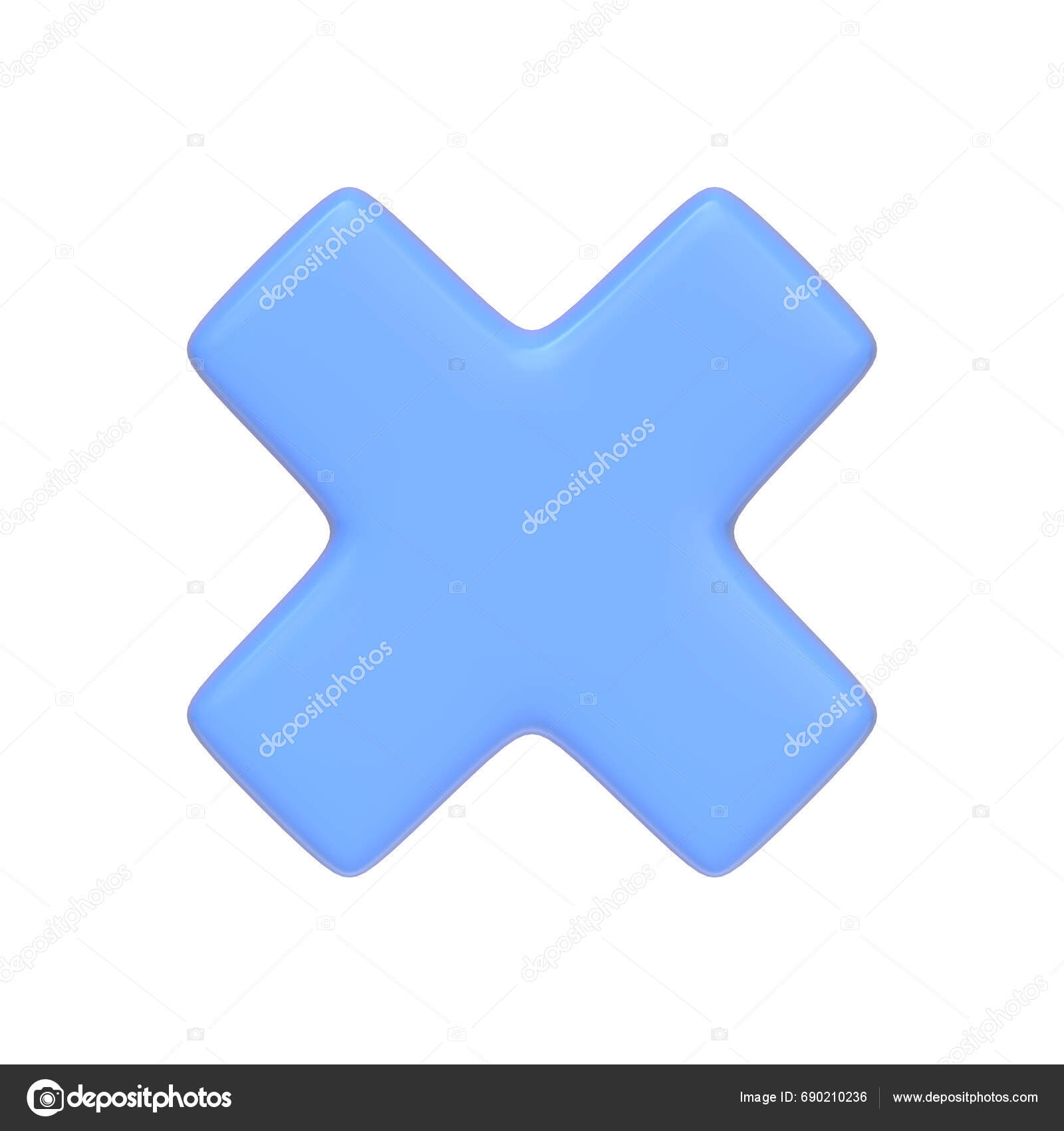 Blue Cross Sign Isolated White Background Icon Sign Symbol Cartoon ...
