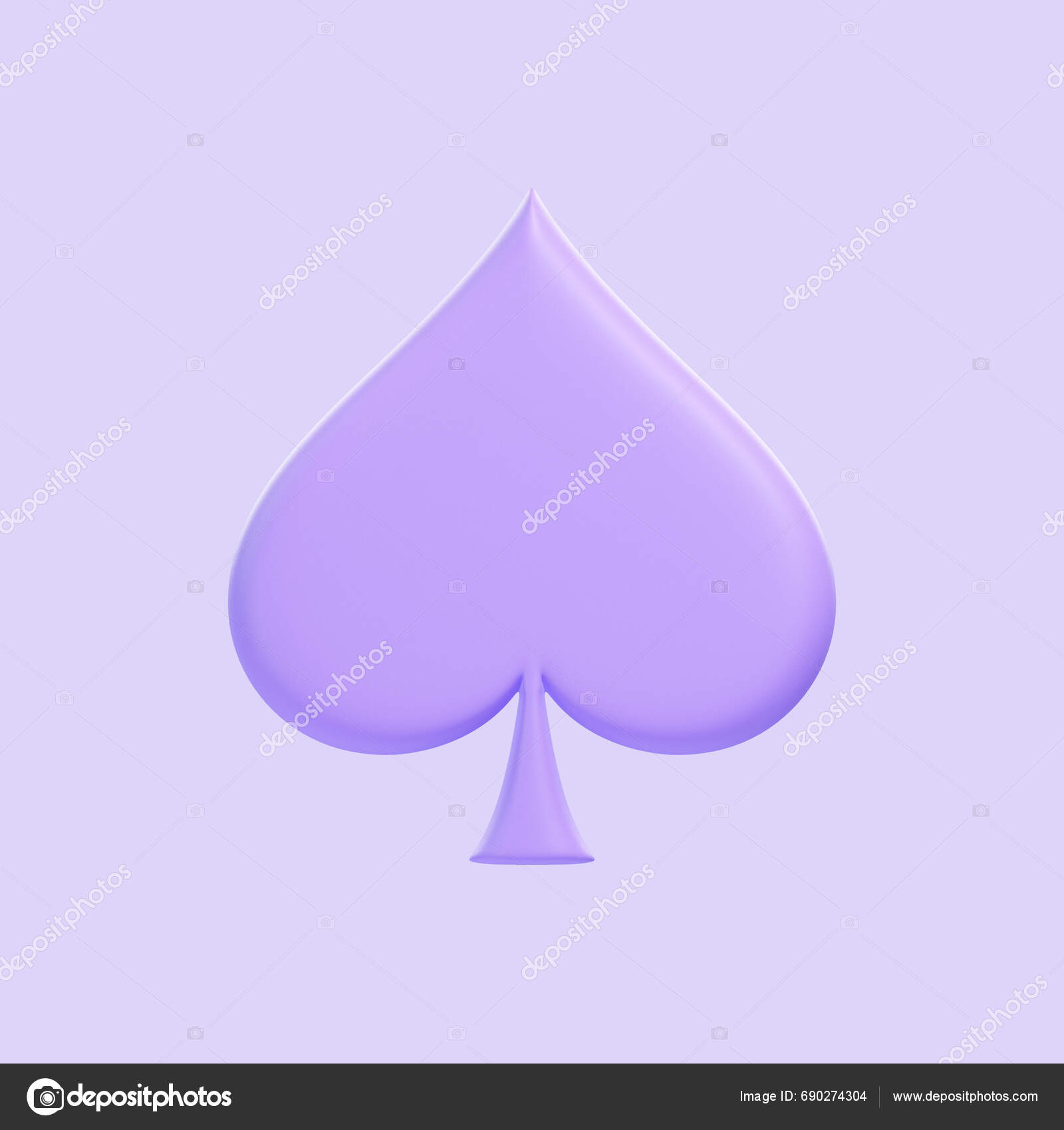 Aces Playing Cards Symbol Spades Purple Colors Isolated Purple ...
