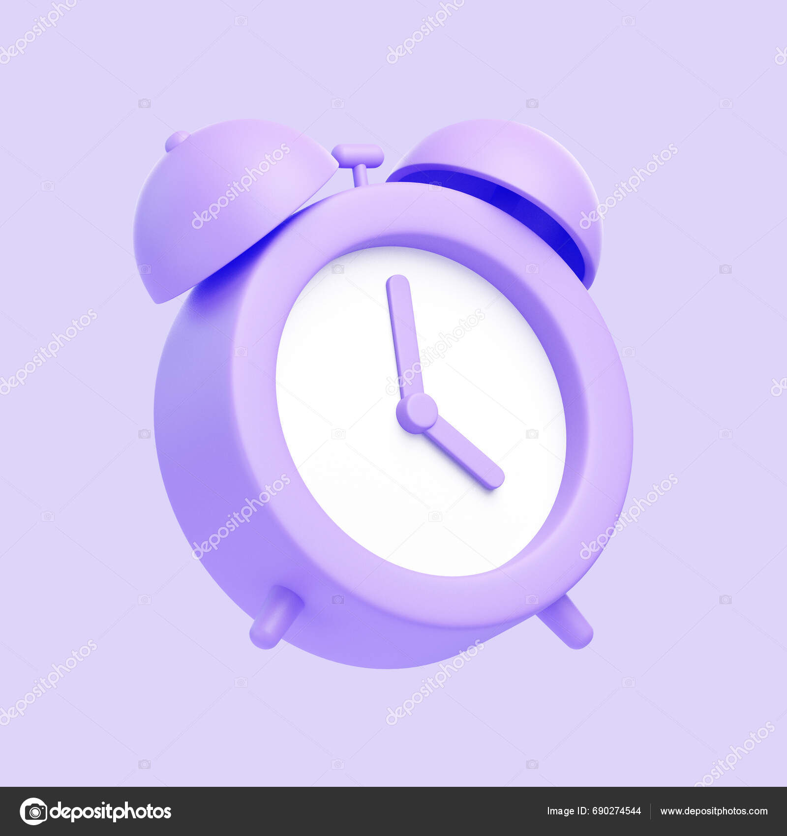 Purple Alarm Clock Icon Isolated Purple Background Icon Sign Symbol ...