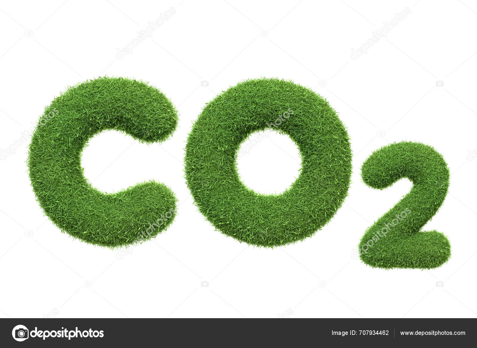 Símbolo Químico Co2 Representado Con Una Textura Hierba Verde ...