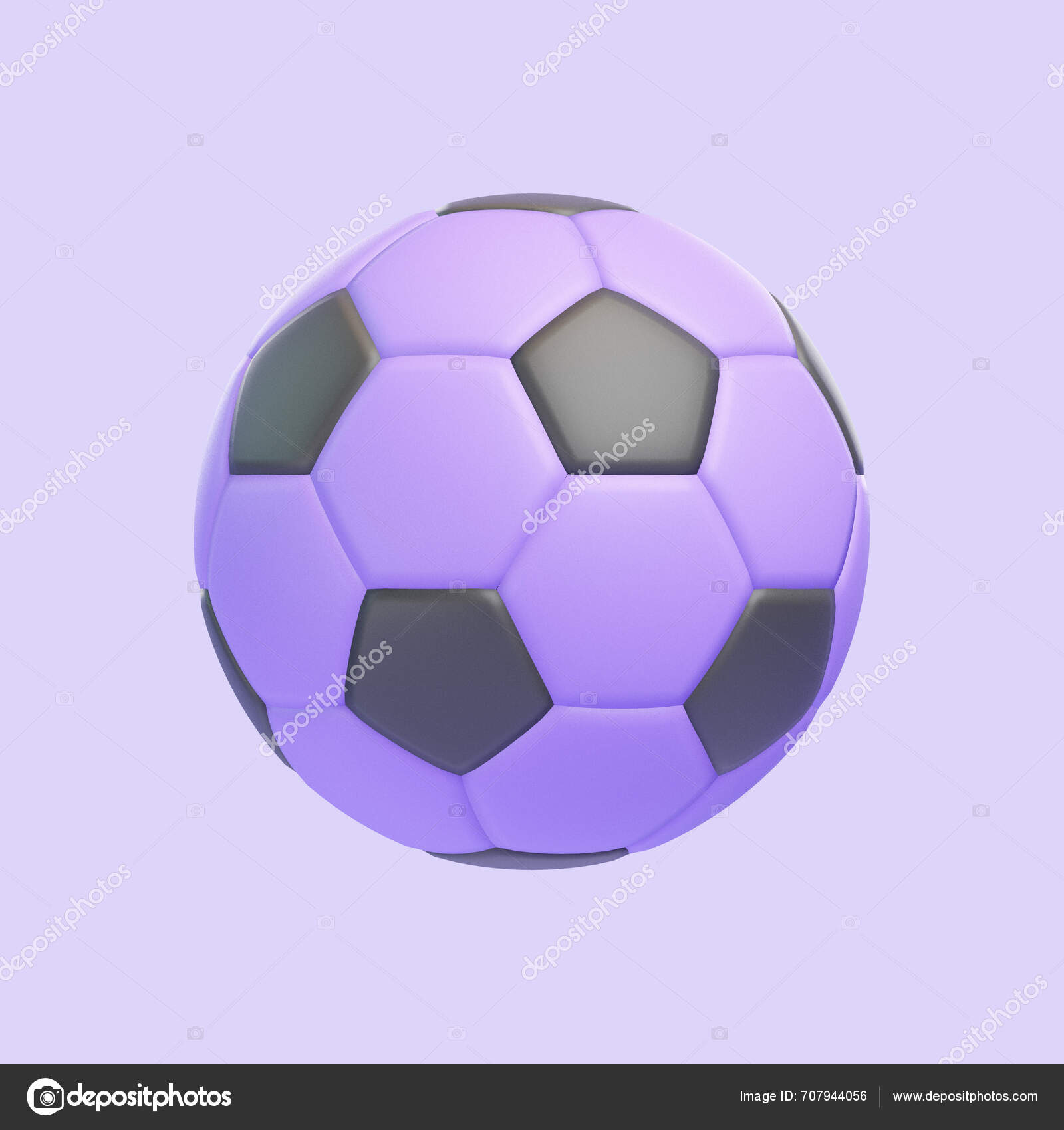 Modern Design Soccer Ball Featuring Purple Grey Panels Presented Soft ...