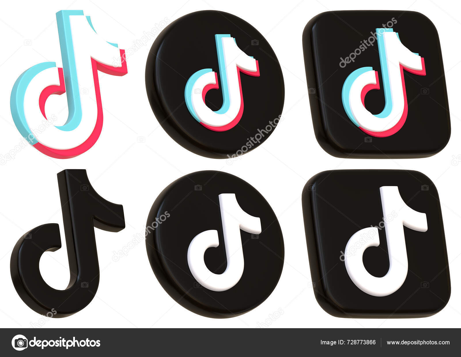 Tiktok App Icons Multiple Styles Colors Including Circular Square ...