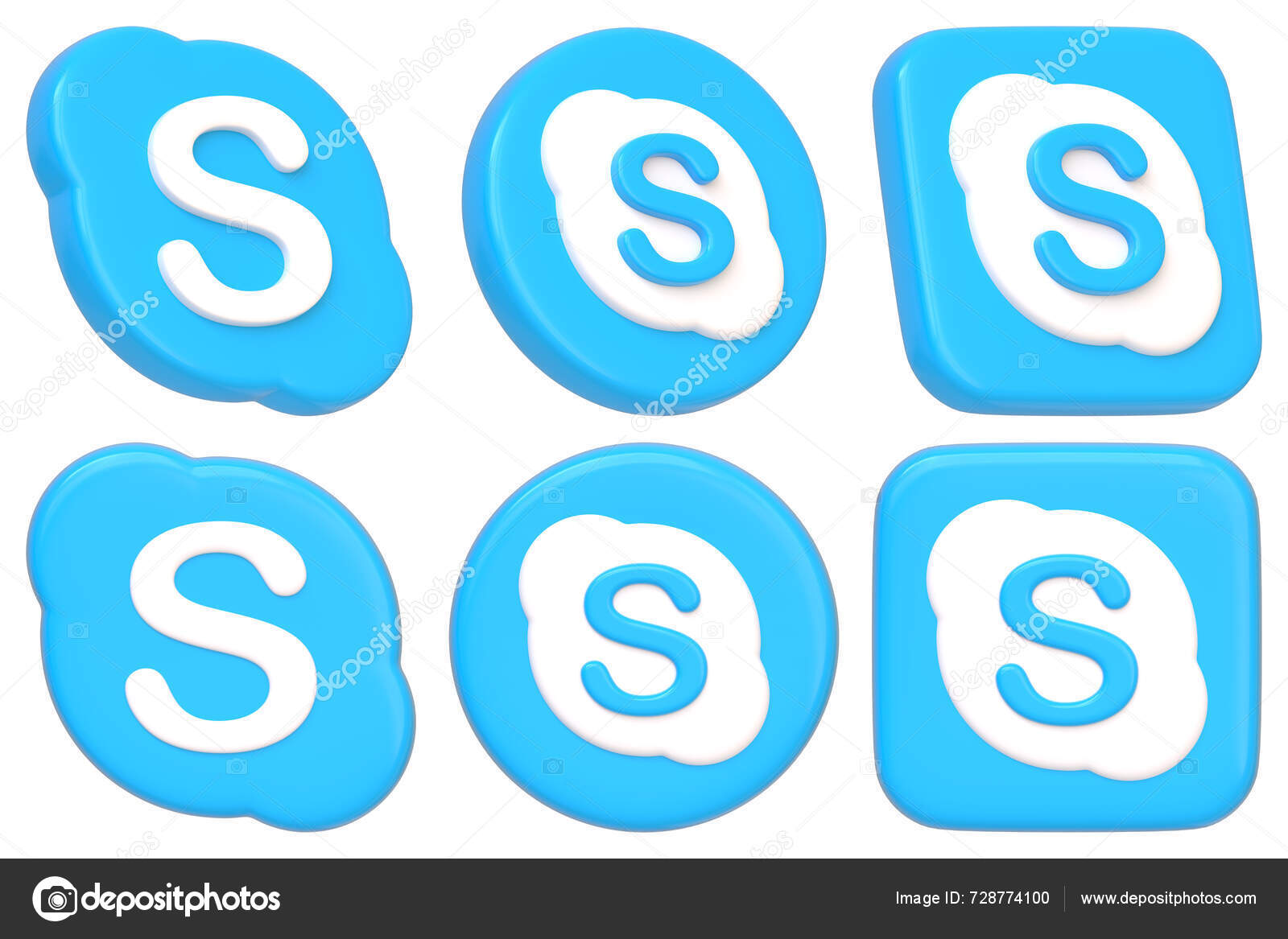 Collection Skype Icons Blue Black Color Schemes Featuring Various ...