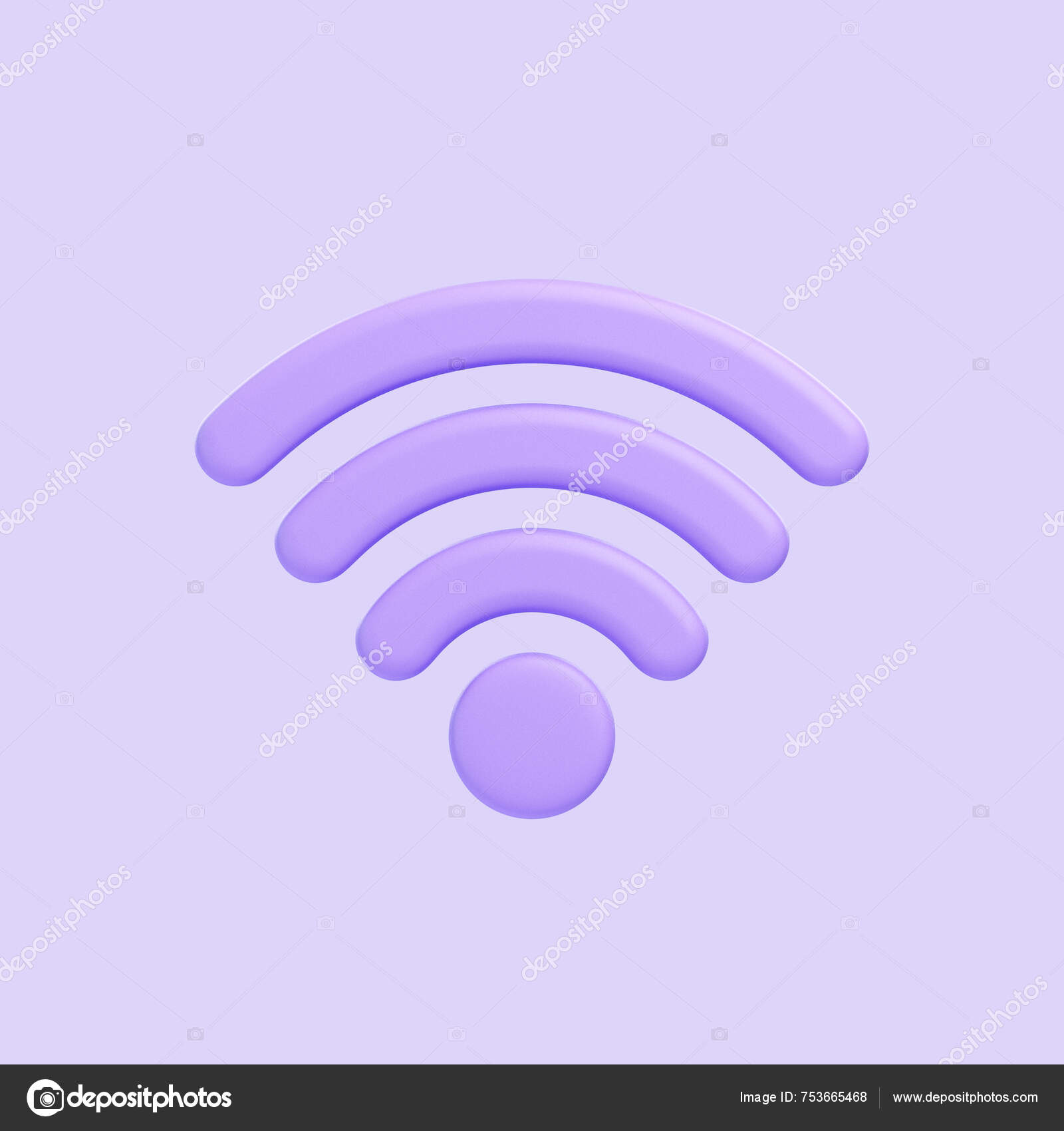 Purple Signal Icon Lavender Background Symbolizing Wireless ...